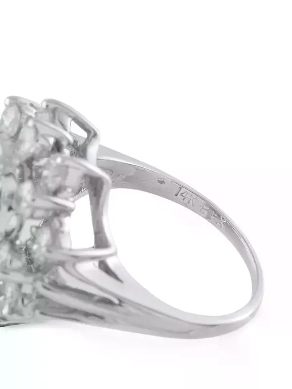LB EXCLUSIVE 2.90 Carat Diamond Flower Cluster Ring In 14k White Gold