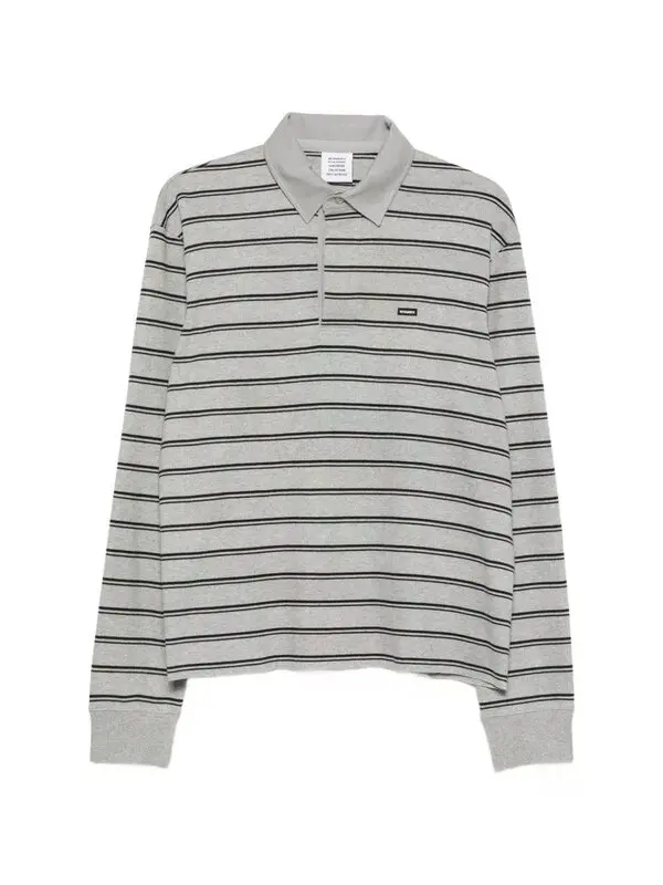 Vetements Striped Long-sleeve Polo Shirt - Grey