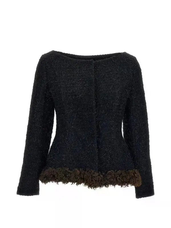 Simone Rocha Faux-fur Trimmed Tweed Jacket
