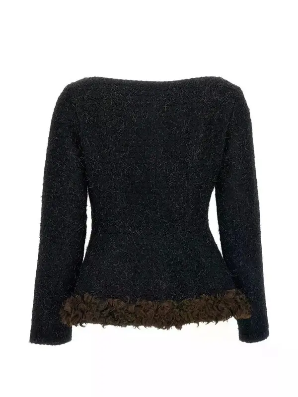 Simone Rocha Faux-fur Trimmed Tweed Jacket