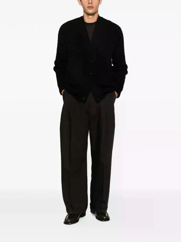 ROBERTO COLLINA Waffle-knit Raglan-sleeve Cardigan