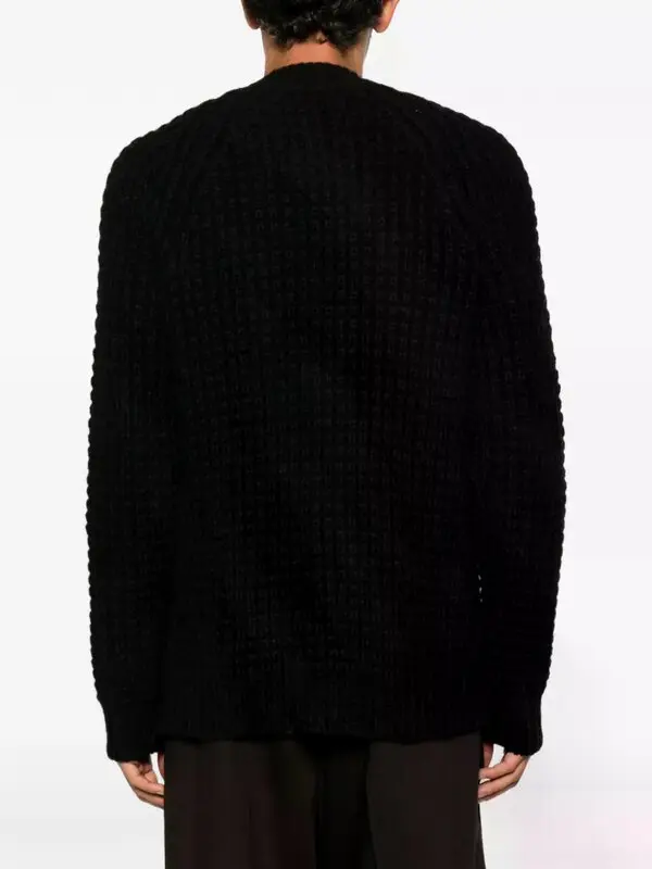 ROBERTO COLLINA Waffle-knit Raglan-sleeve Cardigan