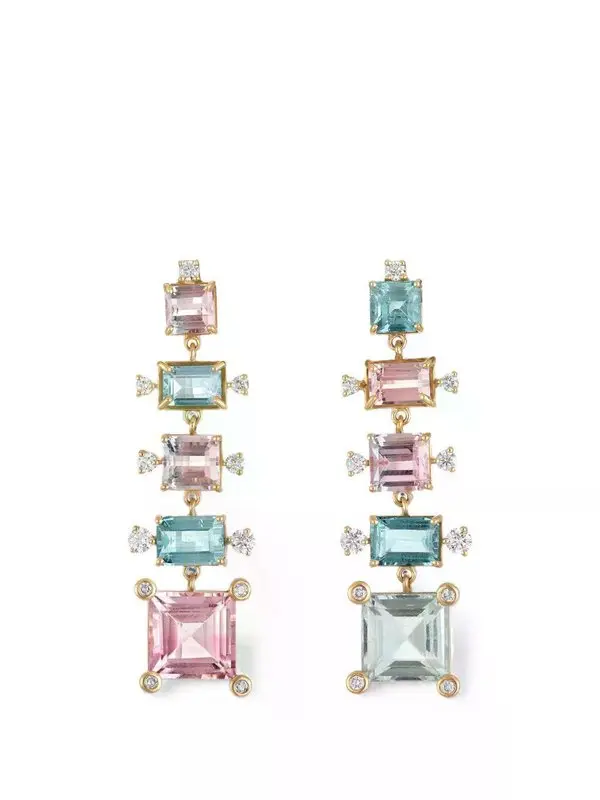 EDEN PRESLEY Tourmaline And Diamond Graduated Earrings