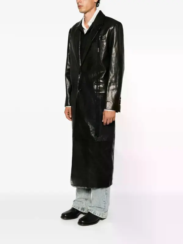 ANN DEMEULEMEESTER Leather Buttoned Coat