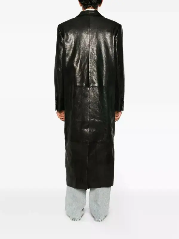 ANN DEMEULEMEESTER Leather Buttoned Coat