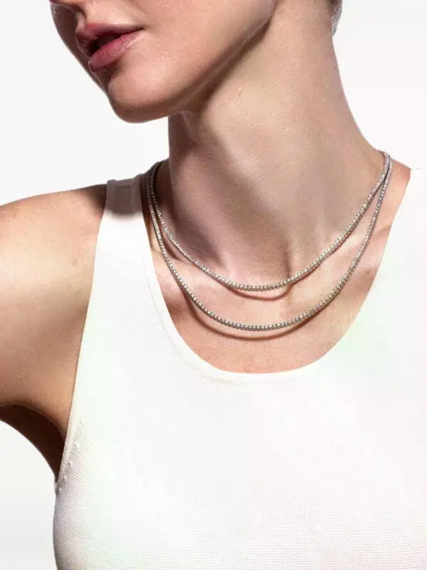 WITH LOVE 14k White Gold Lab-grown Diamond Tennis Necklace