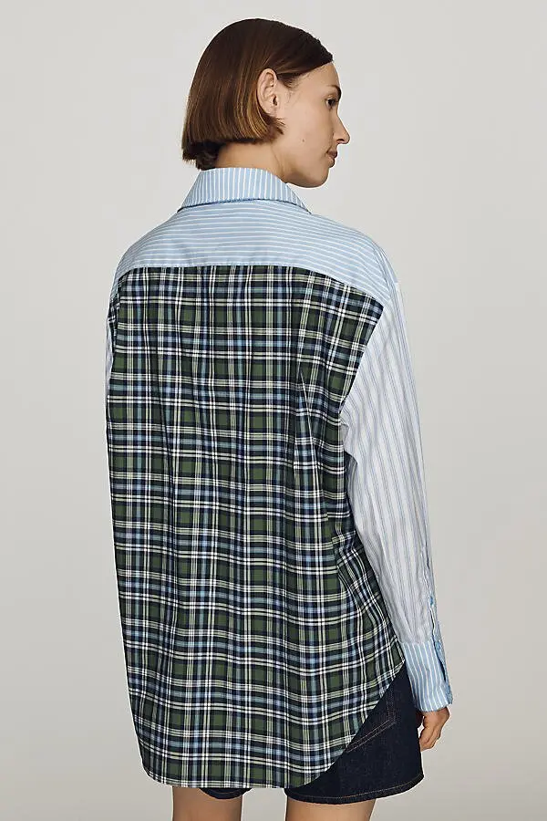 DE LORETA Norte" Cotton Patchwork Blouse