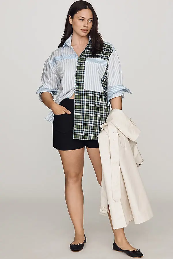 DE LORETA Norte" Cotton Patchwork Blouse