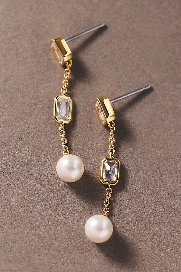 Nadri Bianca Linear Pearl Drop Earrings