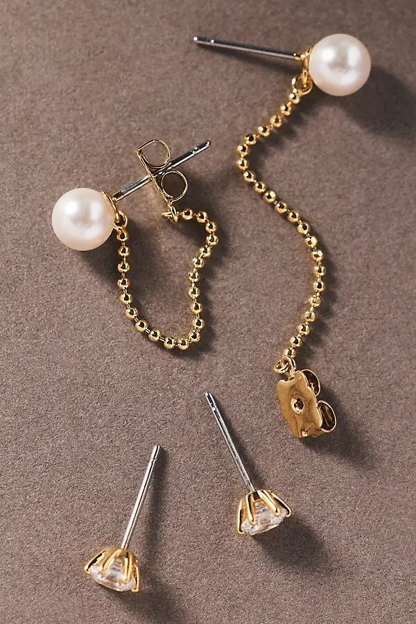 Nadri Venus Pearl Front-back Earrings