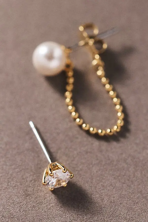 Nadri Venus Pearl Front-back Earrings