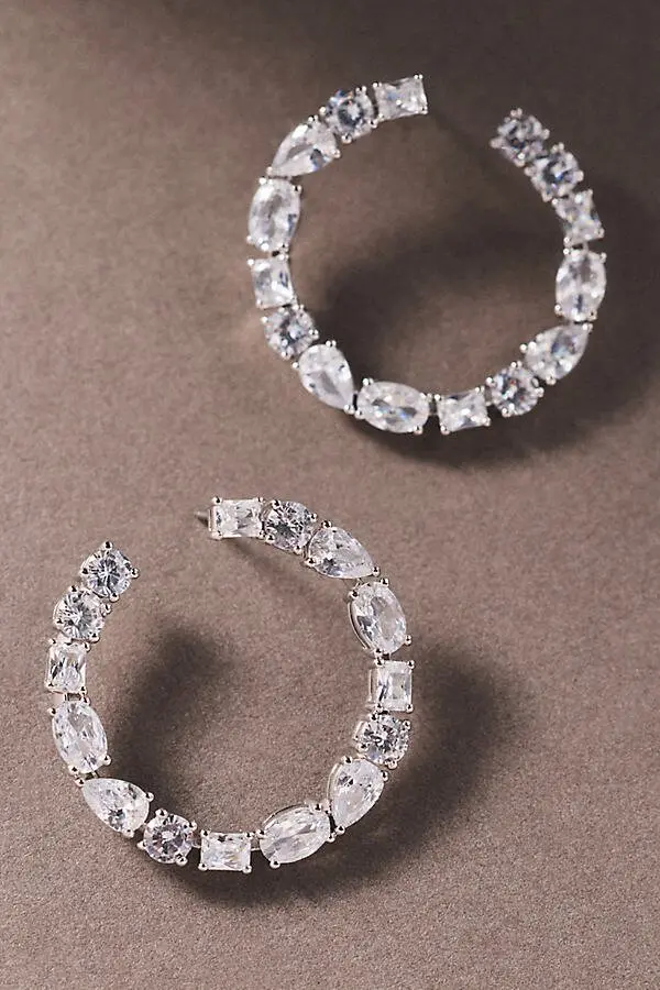 Nadri Runway Front-back Hoop Earrgs