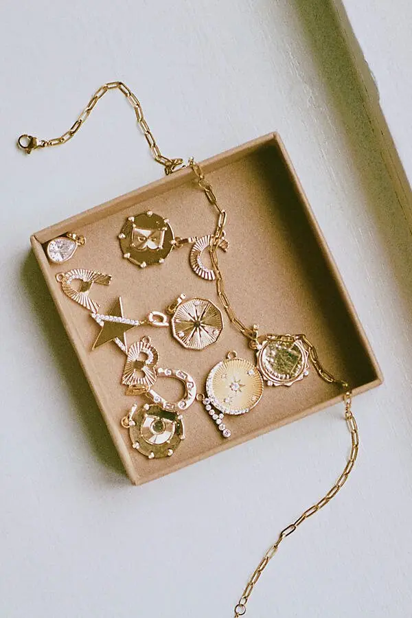 Anthropologie Bezel Pavé Crystal Initial Charm - A