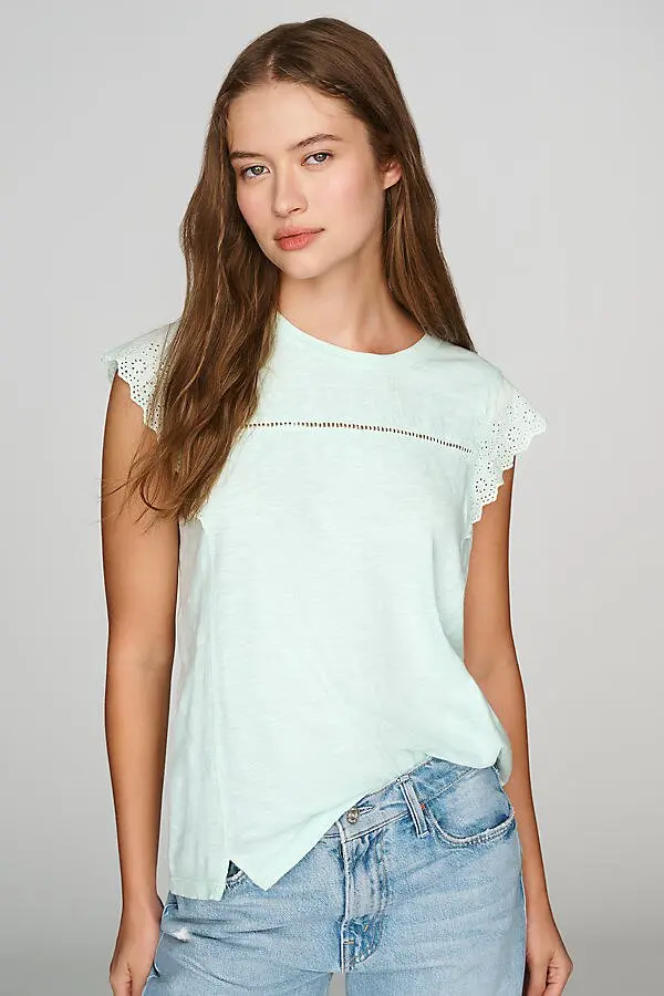 Wilt Cotton Eyelet Tee - Mint