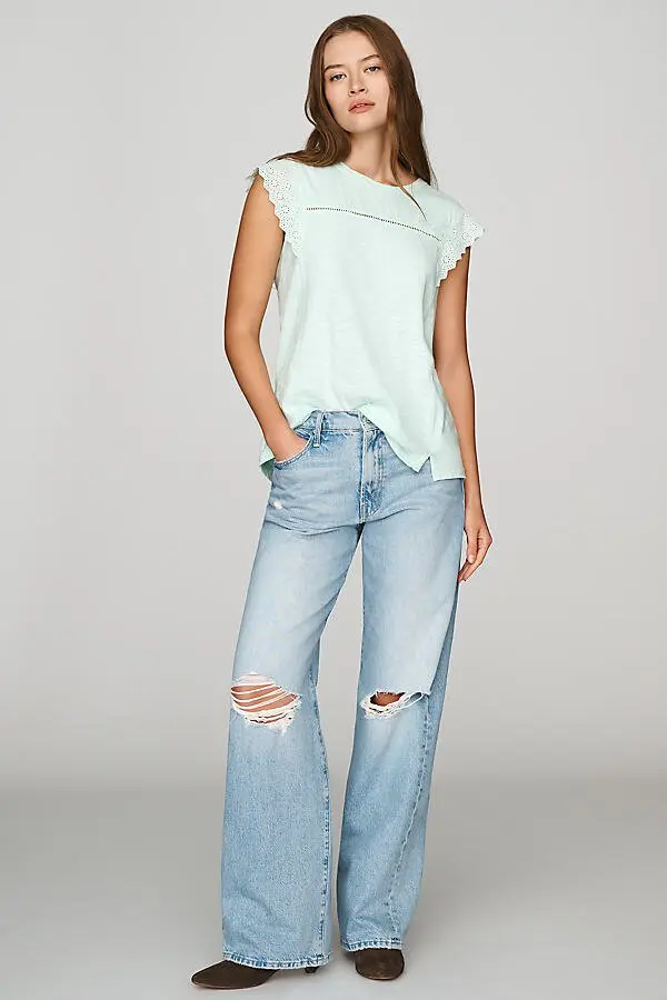 Wilt Cotton Eyelet Tee - Mint
