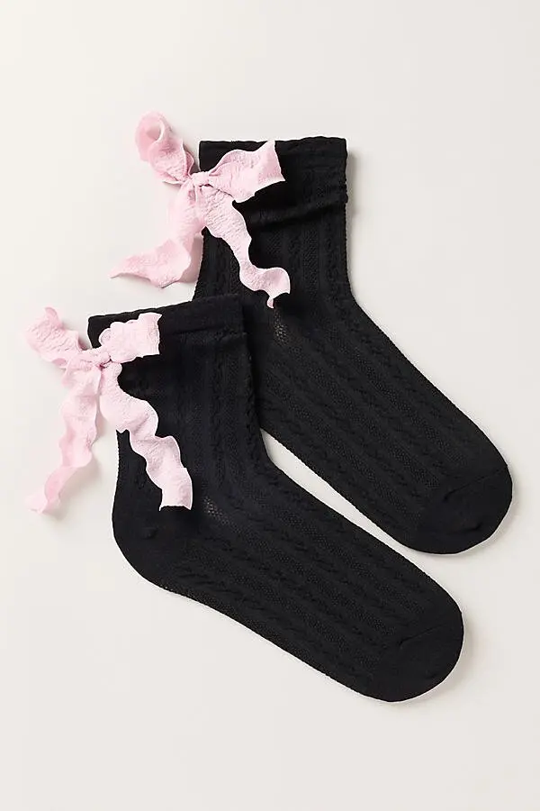 HIGH HEEL JUNGLE Mel Bow Socks With Lace Detail
