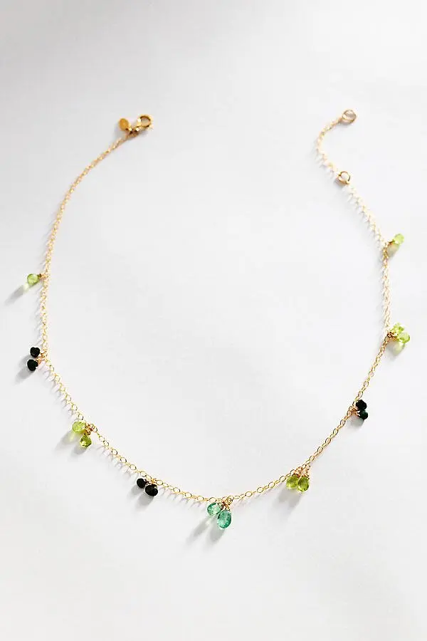 TARBAY Pensamientos Charm Necklace With Tourmaline, Kyanite, And Chrome Diopside