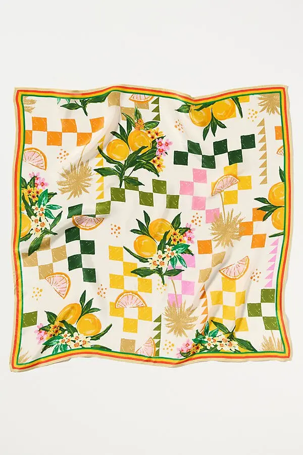 Anthropologie Lemon Prt Scarf