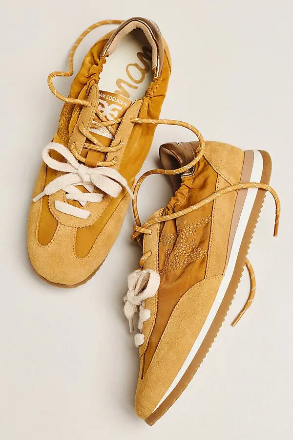 Sam Edelman Evara Cinched-back Sneakers - Desert Tan