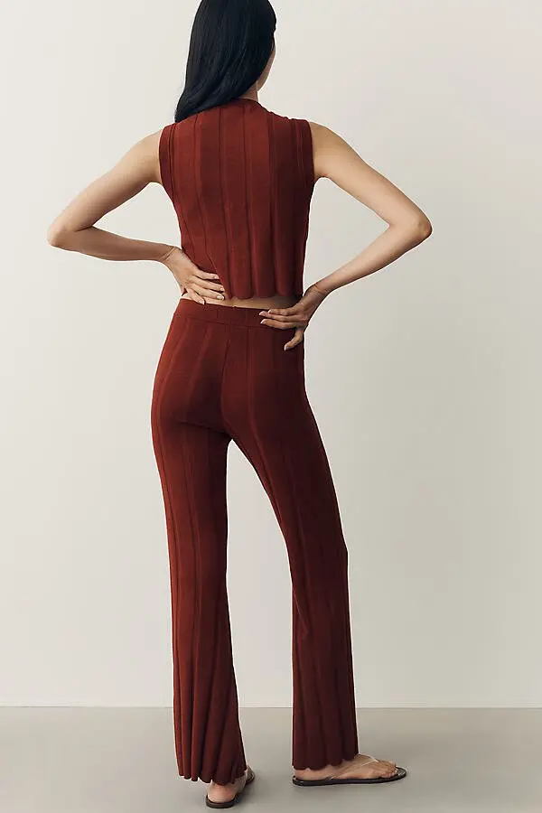L*Space Iris Sweater Flared Pants - Dark Orange