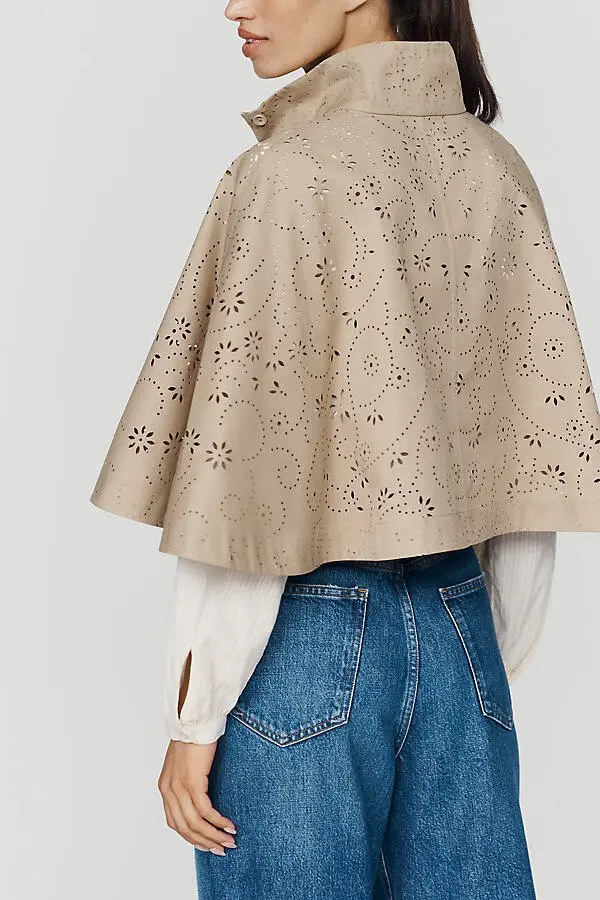 SUNDAY IN BROOKLYN Eyelet Trench Cape