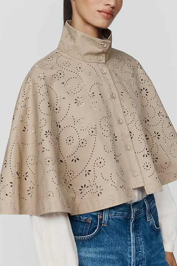 SUNDAY IN BROOKLYN Eyelet Trench Cape