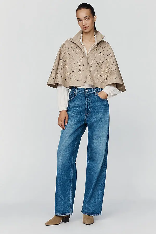 SUNDAY IN BROOKLYN Eyelet Trench Cape