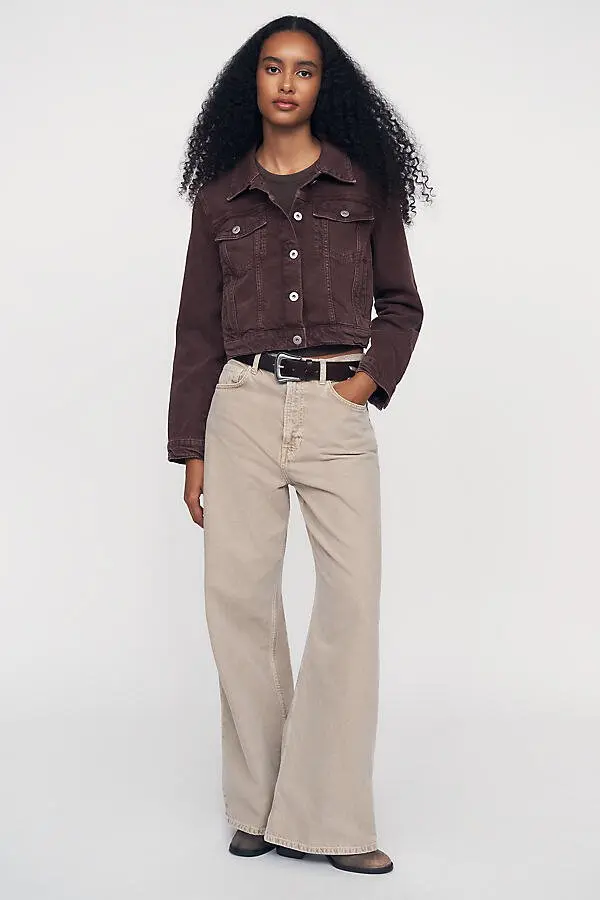 PILCRO Shrunken Denim Trucker Jacket