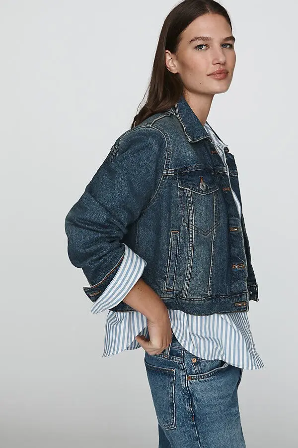 PILCRO Shrunken Denim Trucker Jacket