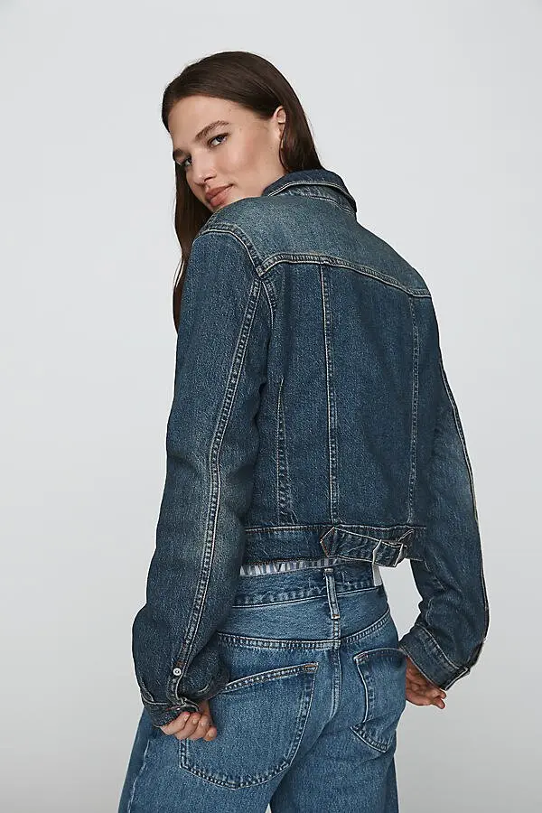 PILCRO Shrunken Denim Trucker Jacket