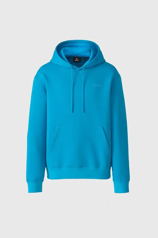 Mackage Kolton-zz Double-face Jersey Logo Hoodie - Aqua