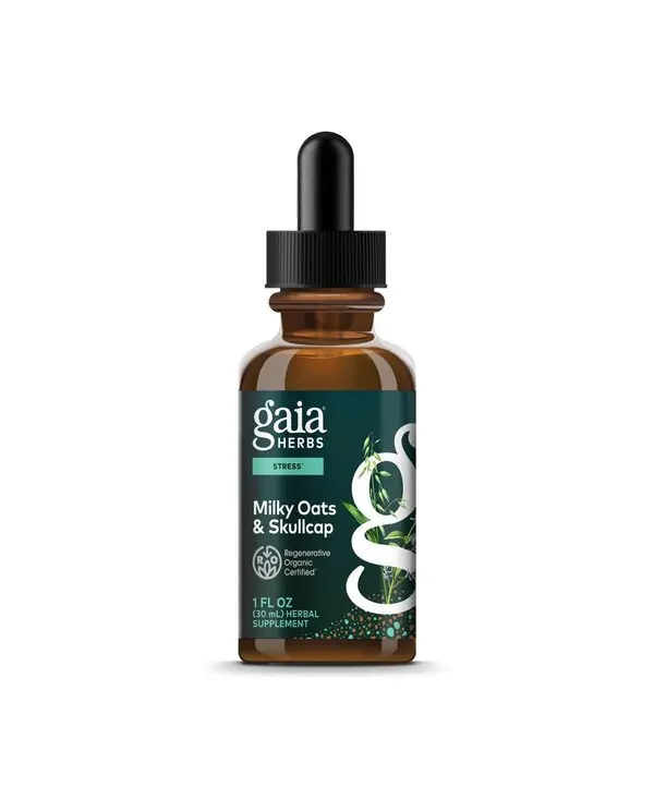 GAIA HERBS Milky Oats And Skullcap Regenerative Certified Tinctures 1 Fl Oz