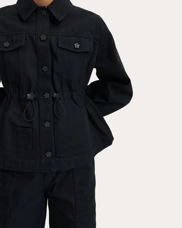 Cecilie Bahnsen Candida Drawcord Peplum Denim Jacket