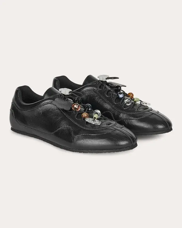 Cecilie Bahnsen Blaise Beaded Floral Leather Sneaker