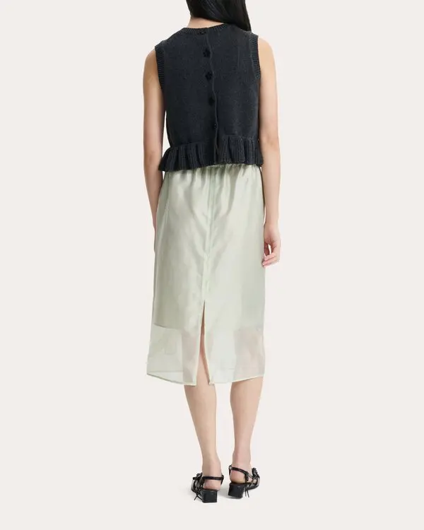 Cecilie Bahnsen Bill Cashmere Ruffle Sleeveless Sweater