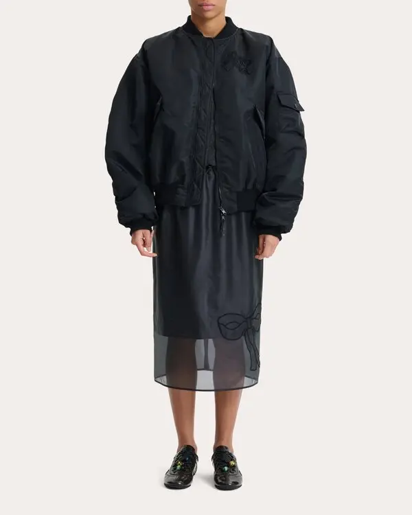 Cecilie Bahnsen Feilan Technical Nylon Bow Bomber Jacket