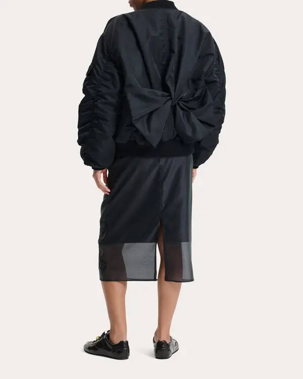Cecilie Bahnsen Feilan Technical Nylon Bow Bomber Jacket