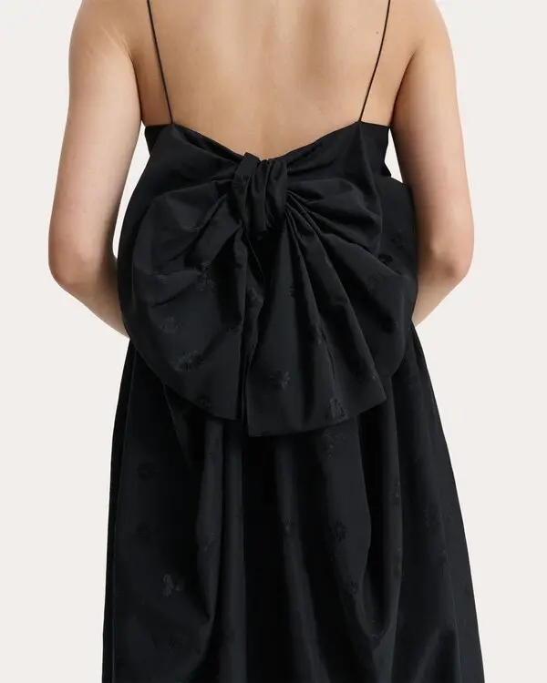 Cecilie Bahnsen Vilma Ditsy Bellis Jacquard Midi Dress - Black