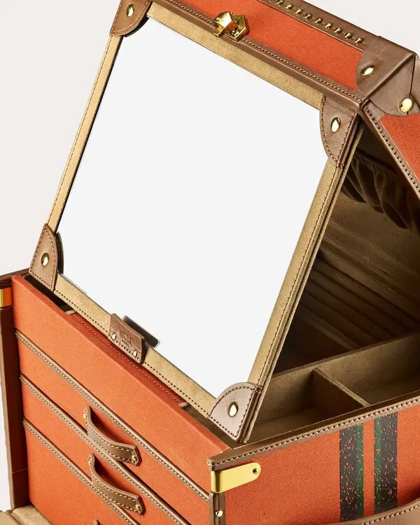 Wolf Ida Trunk Canvas Jewelry Box - Orange