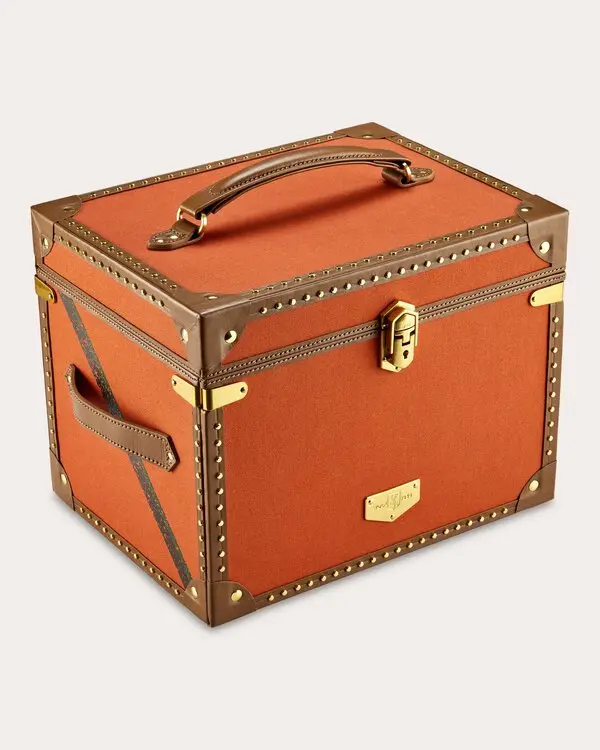 Wolf Ida Trunk Canvas Jewelry Box - Orange
