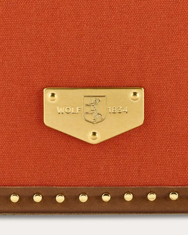 Wolf Ida Trunk Canvas Jewelry Box - Orange