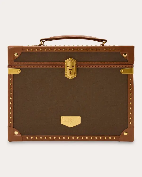Wolf Ida Trunk Canvas Jewelry Box - Brown