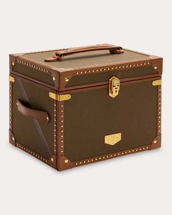 Wolf Ida Trunk Canvas Jewelry Box - Brown