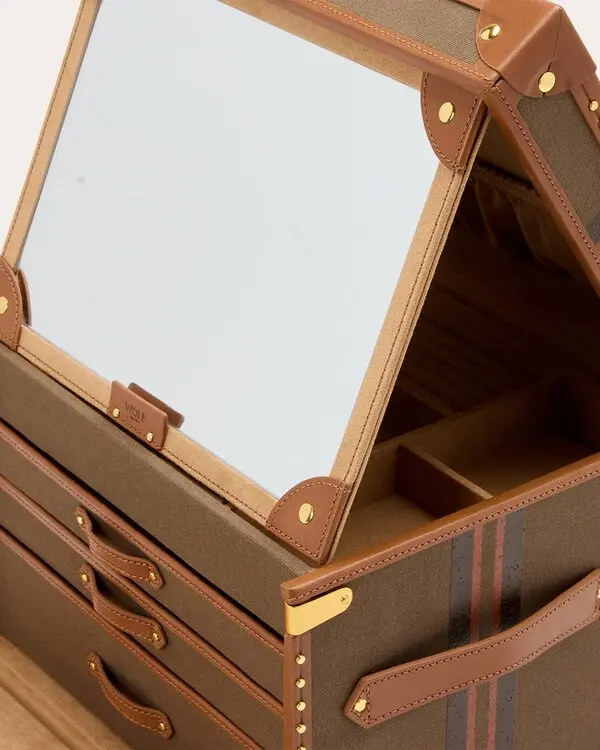 Wolf Ida Trunk Canvas Jewelry Box - Brown