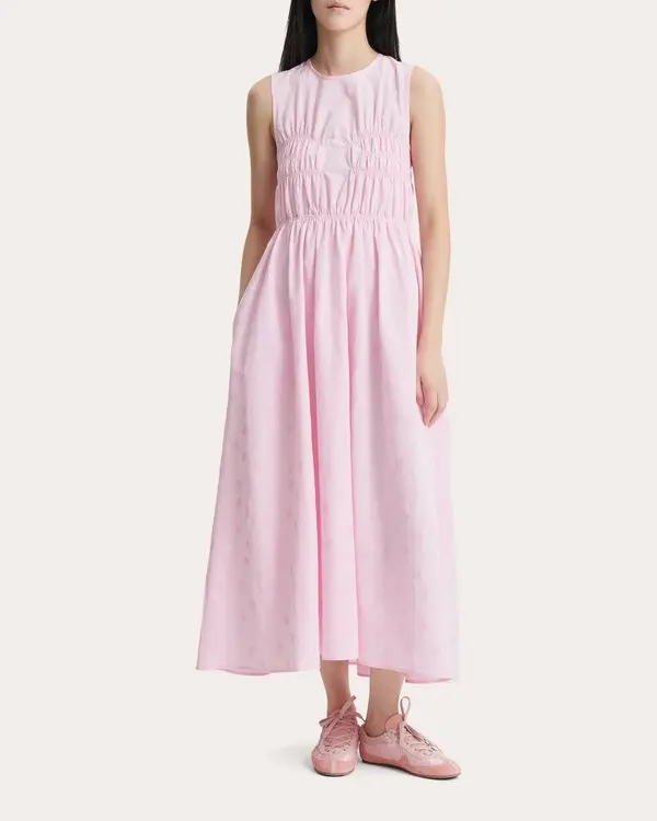Cecilie Bahnsen Shirred Midi Dress - Pink