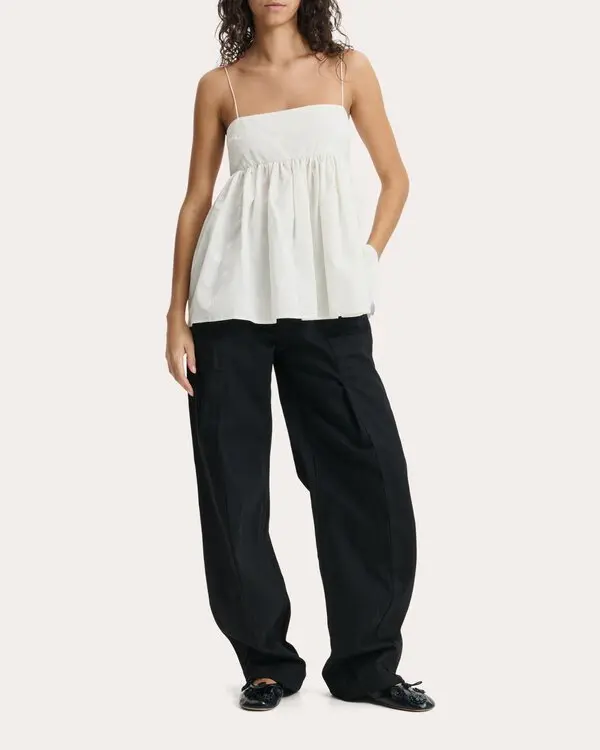 Cecilie Bahnsen Ditsy Bellis Jacquard Babydoll Top - White