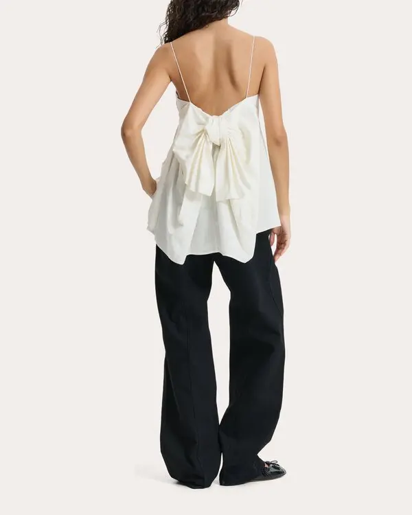 Cecilie Bahnsen Ditsy Bellis Jacquard Babydoll Top - White
