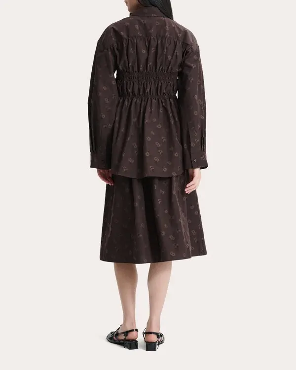 Cecilie Bahnsen Ditsy Bellis Jacquard Ruched Shirt