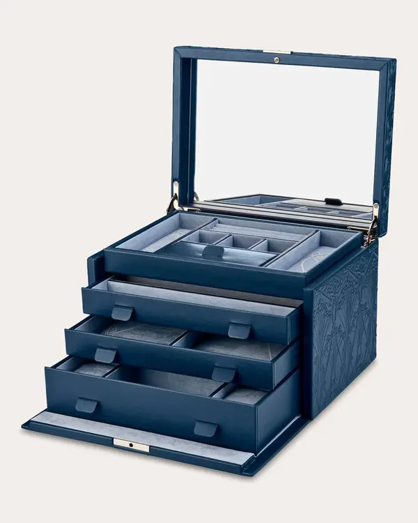 Wolf Liberty Large Embossed Jewelry Box