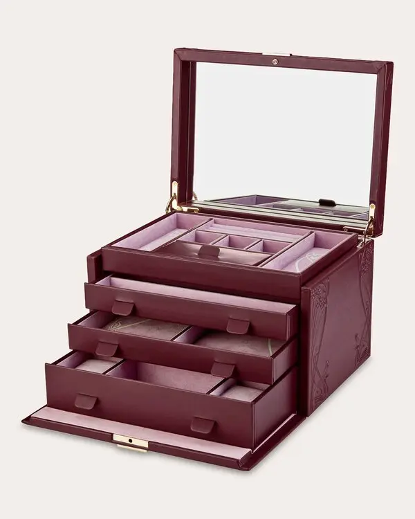 Wolf Liberty Large Embossed Jewelry Box